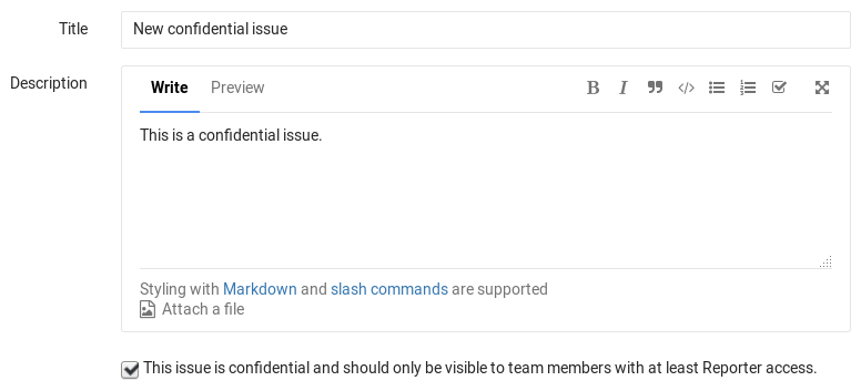 Confidential issues · Issues · Project · User · Help · GitLab